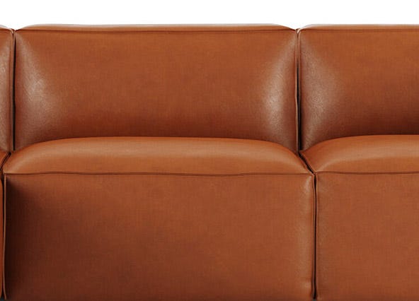 Linden Leather Right Chaise Sofa | Lounge Lovers